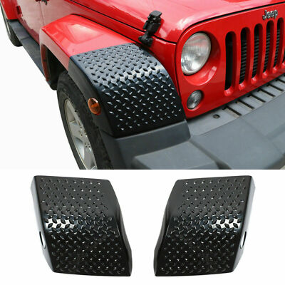 Front Wheel Eyebrow Lamp Cover Overlay Armor For Jeep Wrangler JK 2007 ...