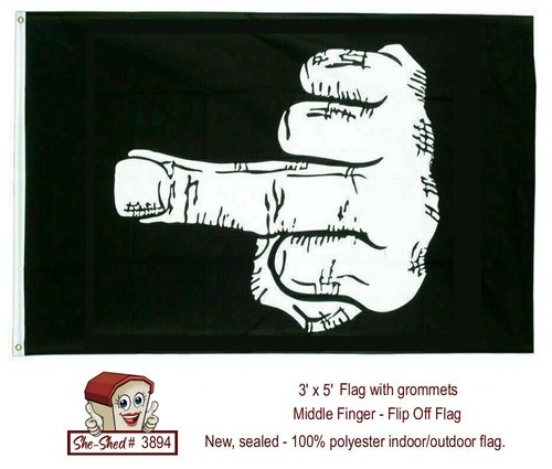 Flip Off Everyone Flag 3' x 5' Middle Finger Pirate Flag | eBay