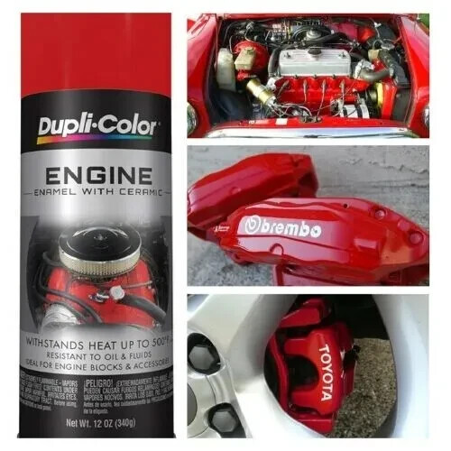 Red Gloss Spray Paint Resist High Heat Coating Engine Enamel Caliper ...