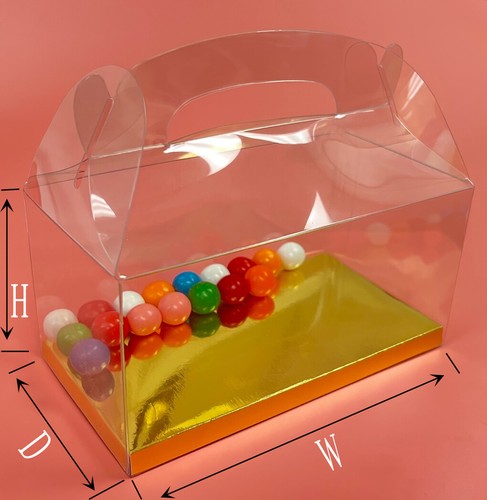 24-144~Clear Plastic APET Handle Top Automatic Bottom Boxes with Color ...