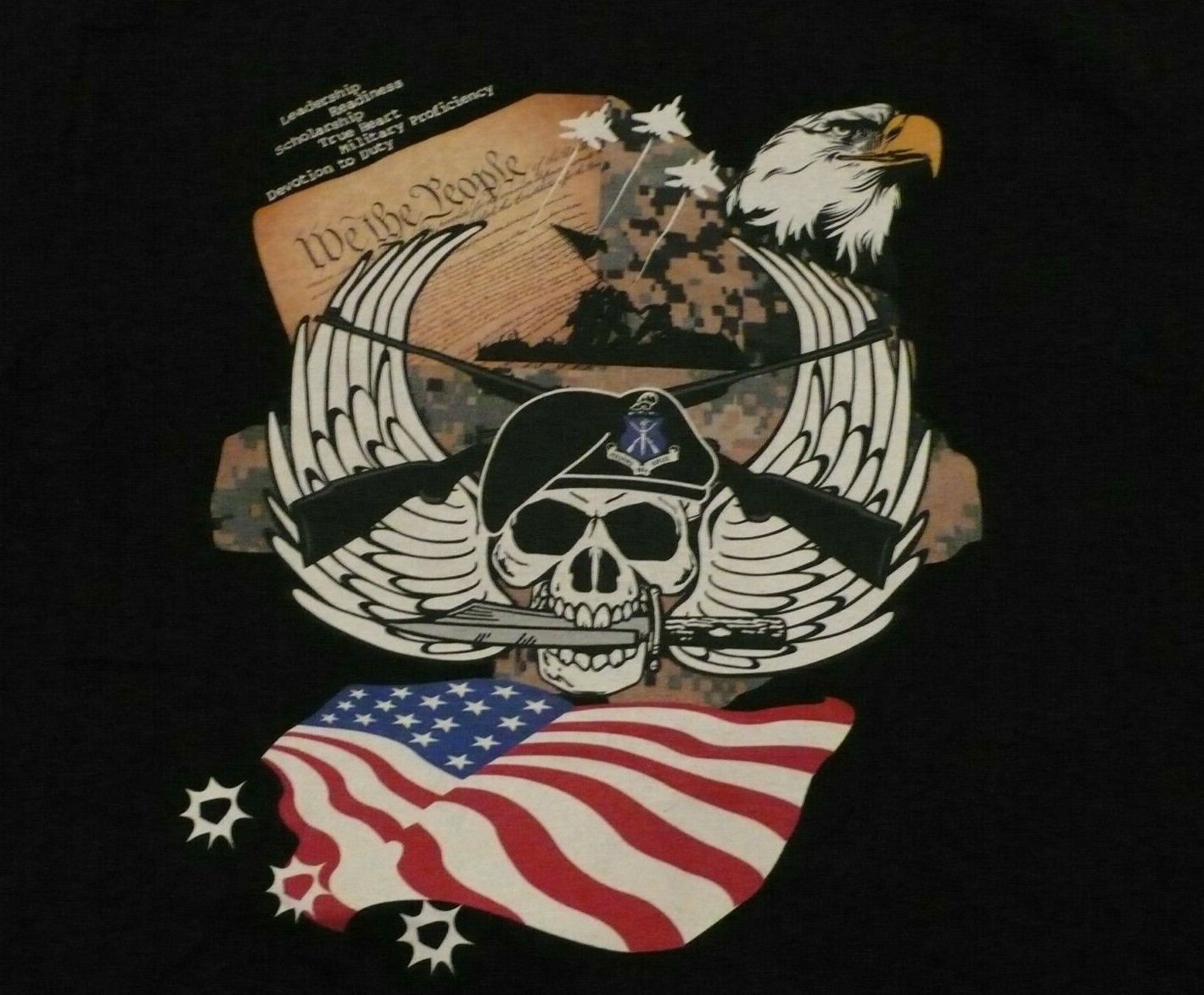 The Pershing Rifles Rifleman Eagle US Flag Skull Da… - Gem