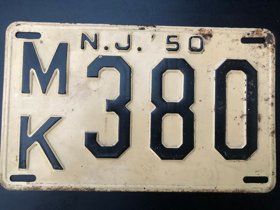 1950 NJ LICENSE PLATE MK 380 | eBay