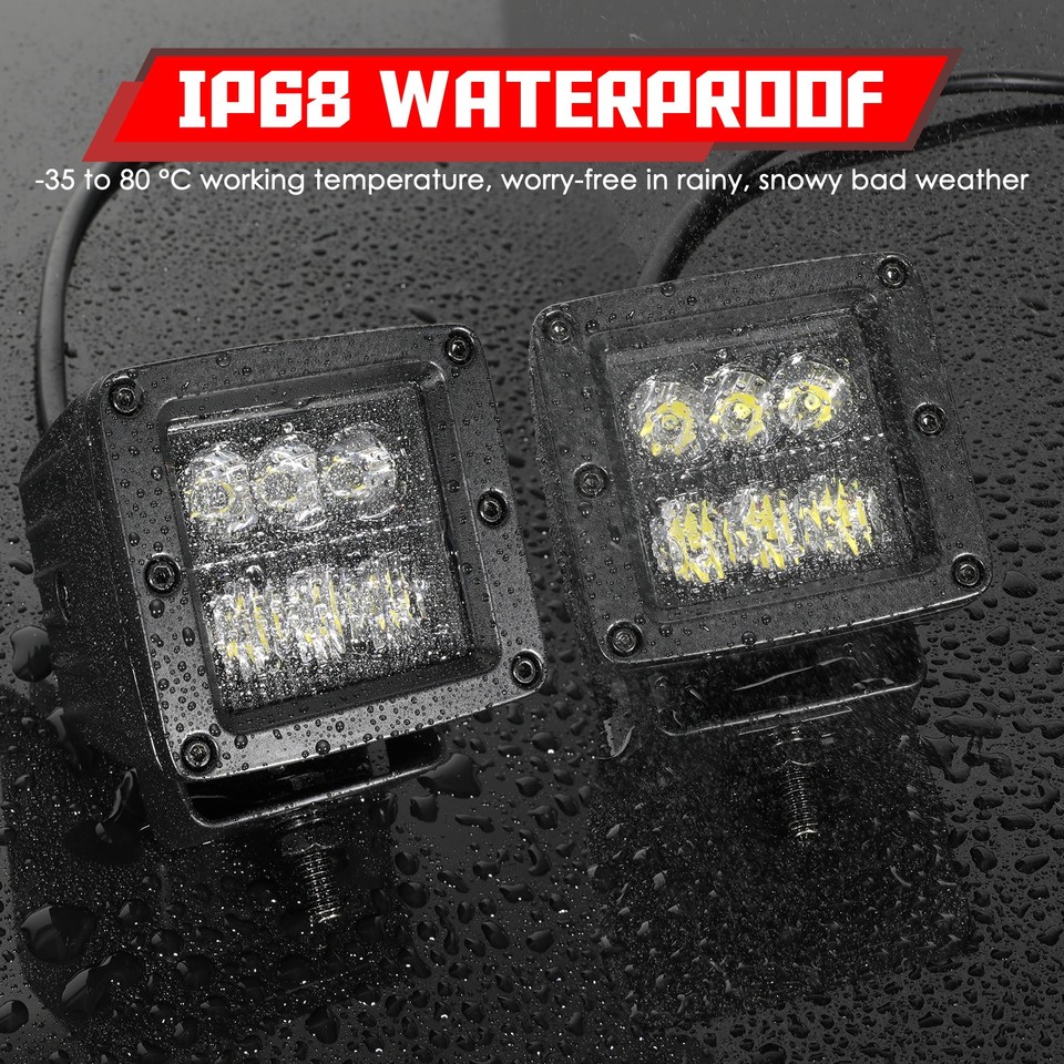 2X 3" 120W Cree LED Cube Spot Pods Work Light Bar Driving Flood Off ...