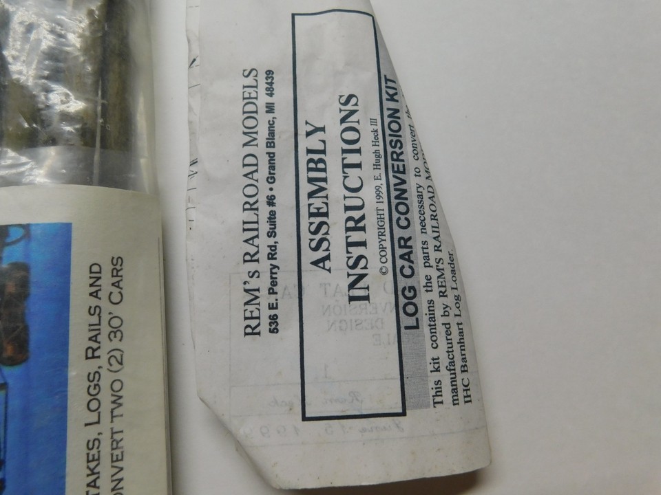 HO SCALE REM'S RAILROAD MODELS LOT OF (2) LOG CAR CONVERSION KITS HARD ...