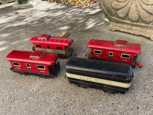Four Vintage Marx Tin Train Cars Various Conditions See Pictures | eBay