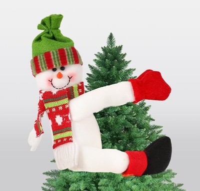 Snowman Christmas Tree Hugger Tree Top Winter Snowman Topper Ornament ...