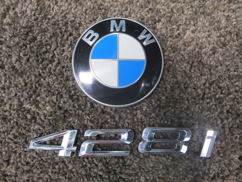 🥇14-16 BMW F32 F33 428i REAR TRUNK LID EMBLEM LOGO BADGE SYMBOL SET OEM ...