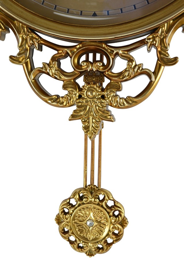 Hanging Wall Clock with Swinging Pendulum Victorian Era with Ornate ...