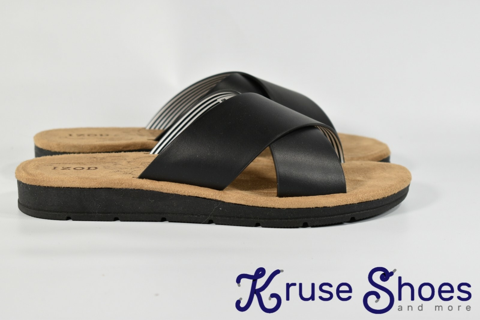 BRAND NEW IZOD Women's Alyssa Strap Slide Sandals Black Size 8.5 | eBay