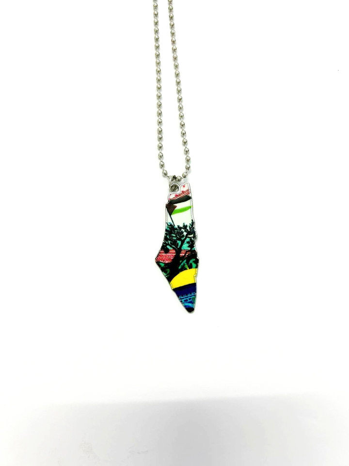 Palestine Map Necklace Shape Flag palestine and Jerusalem Nice Chain | eBay