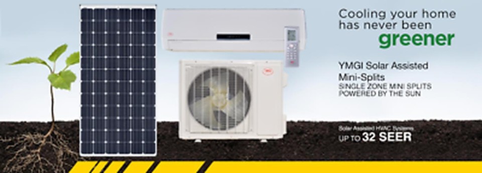 YMGI 2.5 Ton 30000 BTU SOLAR ASSIST DUCTLESS MINI SPLIT AIR CONDITIONER ...
