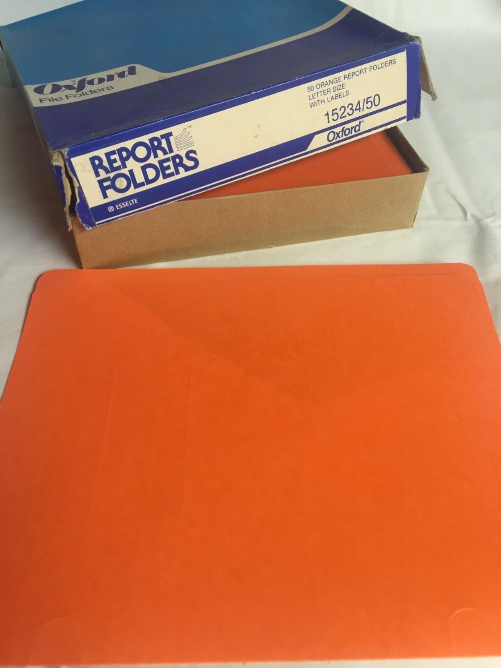 lot 40 Lot Oxford Esselte ORANGE Report Folders Letter Size 1523 | eBay