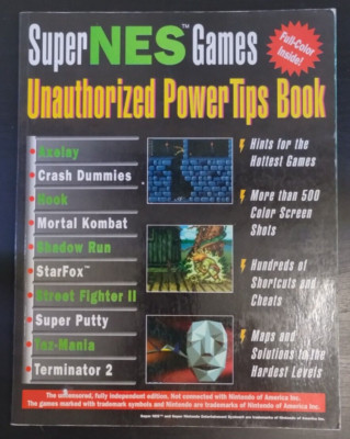 Super NES Games Unauthorized Powertips Book Vintage Guide | eBay
