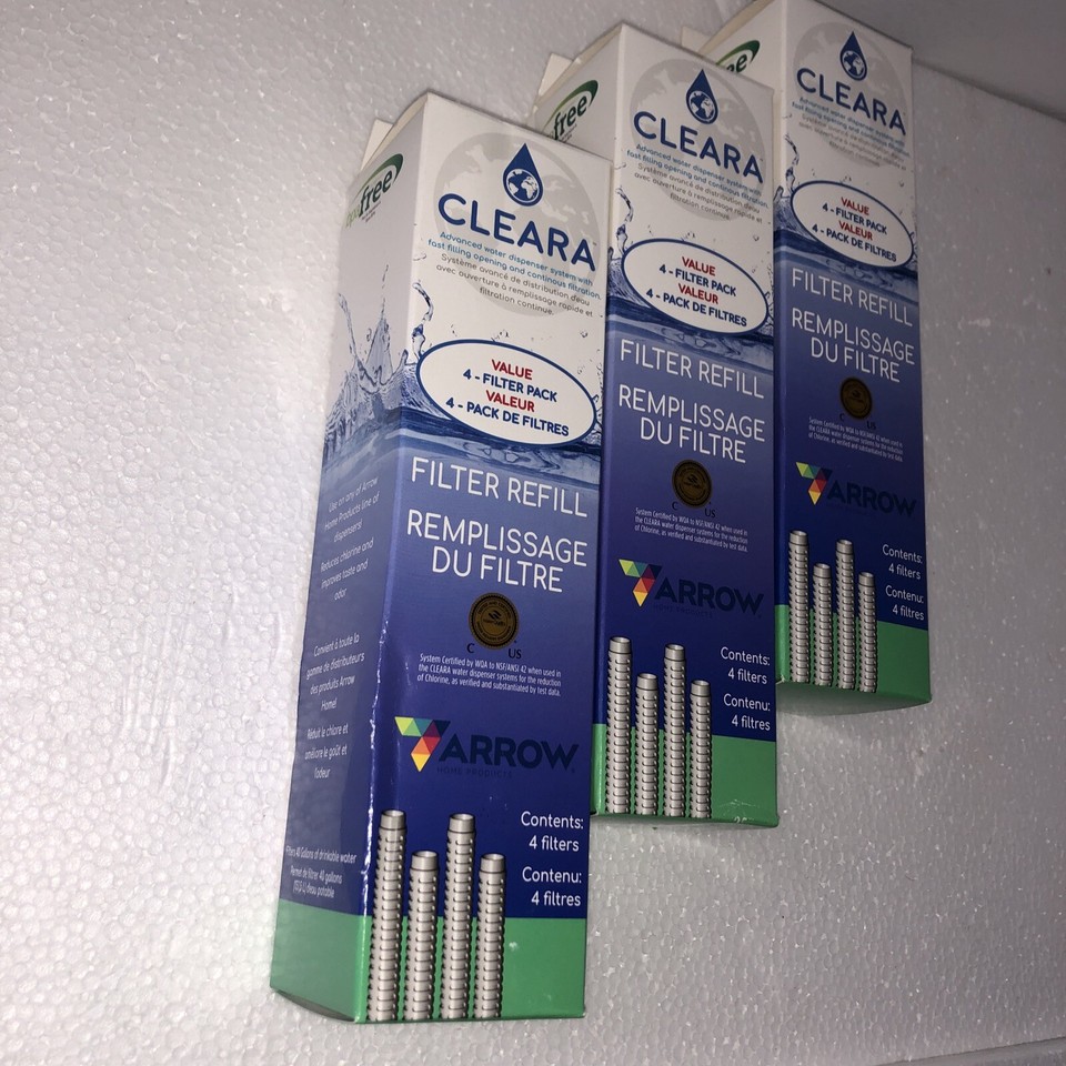 Lot Of 3 Cleara Filter Refill Each Box of 4 Use with Arrow Water ...