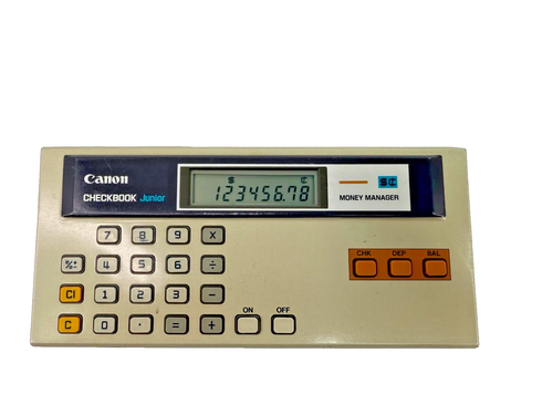 Vintage 80s Canon Checkbook Money Manager Personal Banking Calculator ...