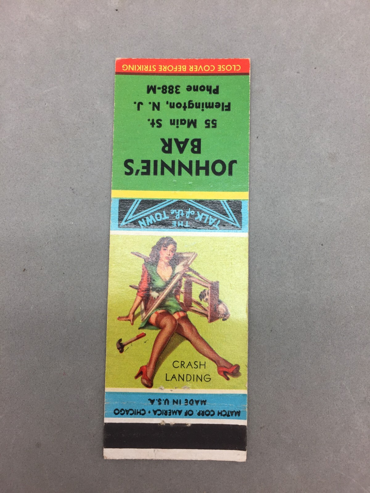 Matchbook Flat Cover Vintage Pinup Girl Johnny's Bar Flemington NJ ...