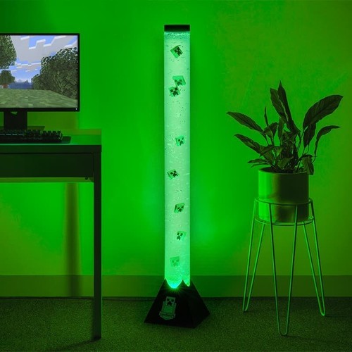 Official 47" Minecraft XL Icon Flow Lava Lamp 120cm Creeper Icons Light ...