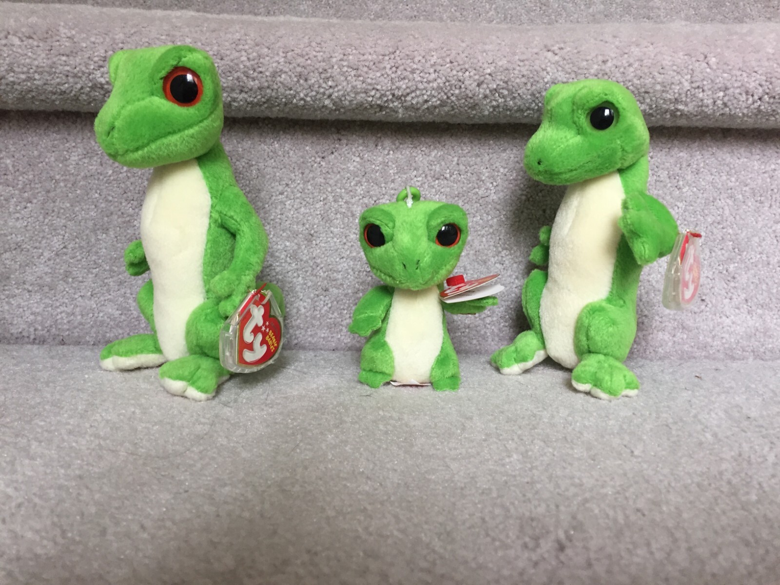 Rare Set of 2 Ty Gus the Gecko Beanie Babies & 1 Ty Beanie Babies Key ...