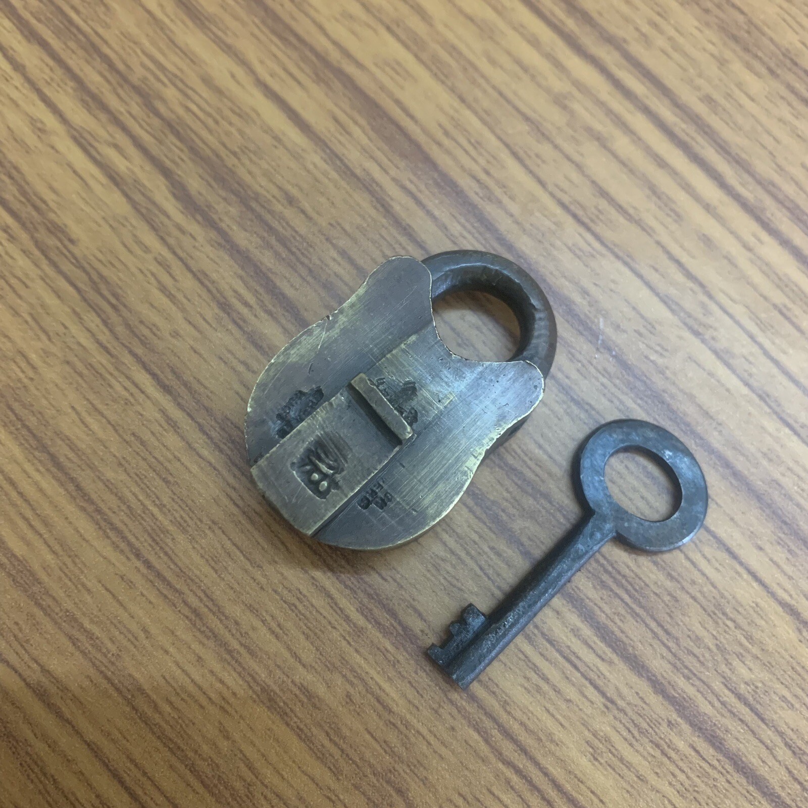 OLD OR ANTIQUE BRASS MINIATURE PADLOCK OR LOCK WITH KEY, RICH PATINA | eBay