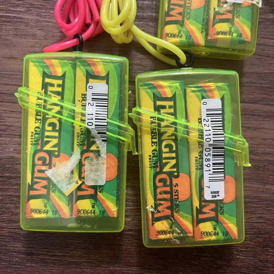 Vintage 1992 Amurol BUBBLE BEEPER Gum Container 3” Candy NEON GREEN ...