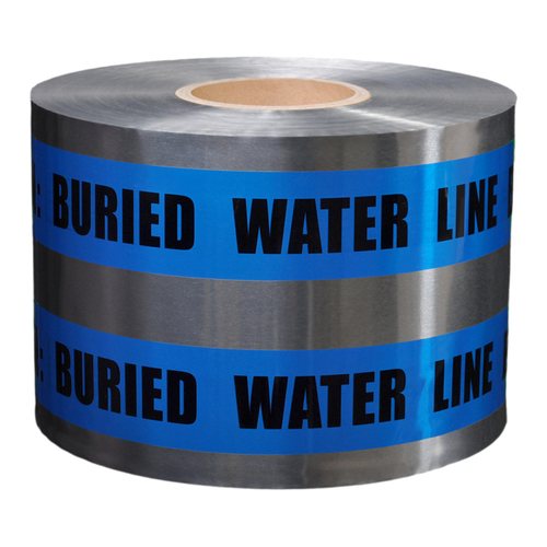 Presco Underground Detectable Tape: 6 in. x 1000 ft. Blue/Black CAUTION ...