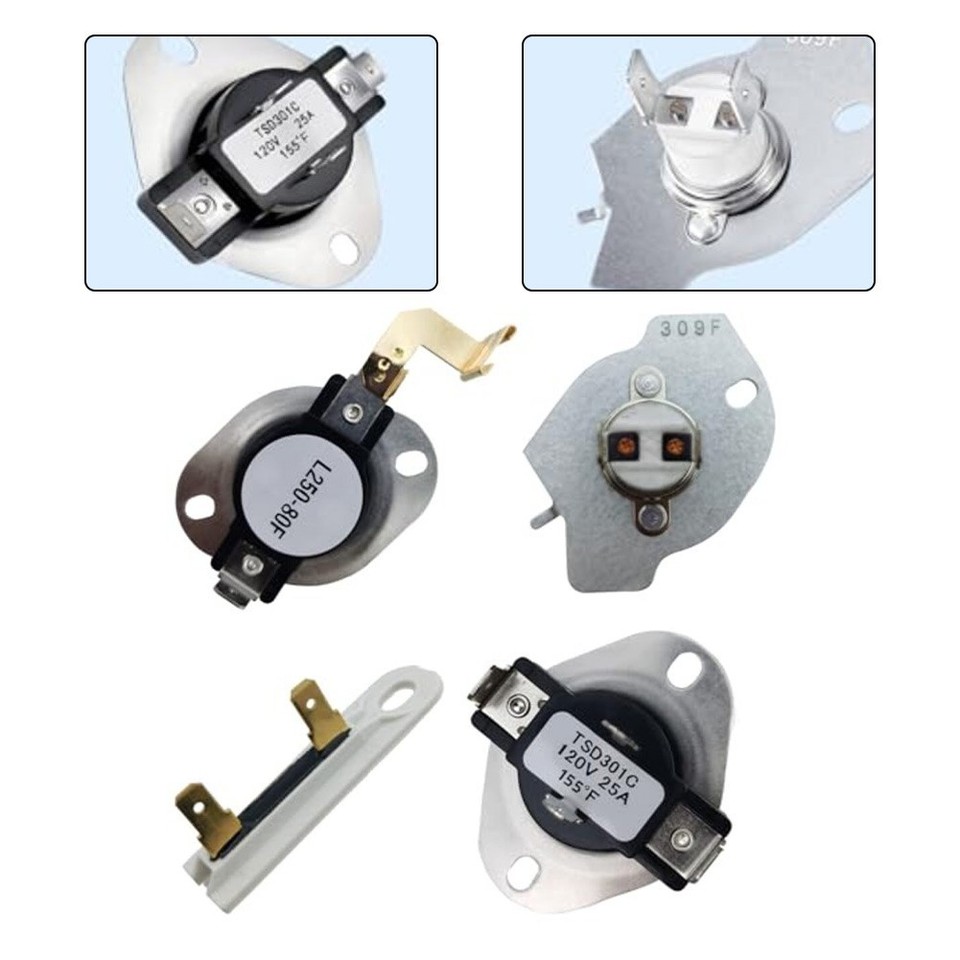 Dryer Repair Kit thermostats and thermal fuses replace 3387134 3977393 ...
