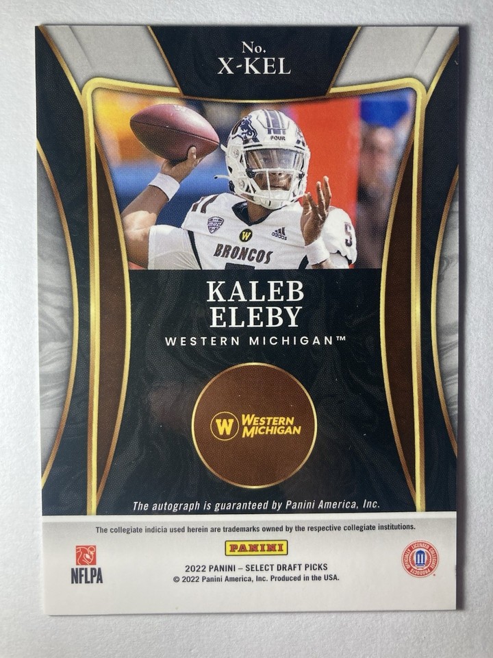 2022 Panini Select Draft Picks X-Factor Signatures Kaleb Eleby #X-KEL ...