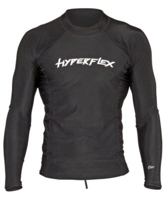 Hyperflex Men's Rashguard Loose Fit Long Sleeve 50+ UV Protection Black ...