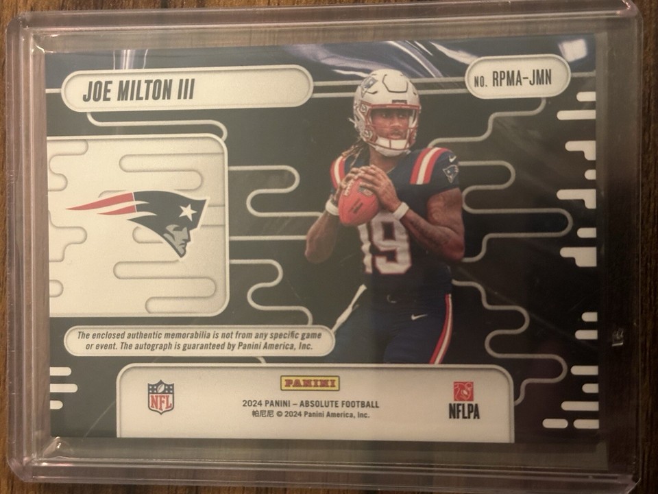 2024 Panini Absolute Joe Milton Auto Patch /10 5-Patch Rookie Premiere ...