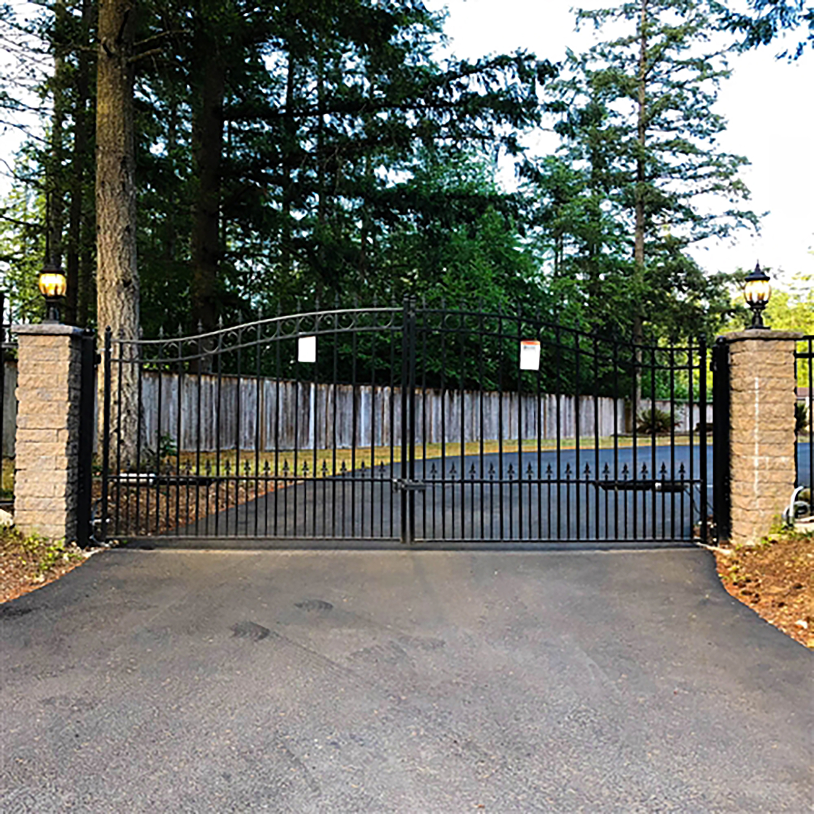 ALEKO Garden Yard Privacy Steel Dual Driveway Gate 12 ft Prague Style ...