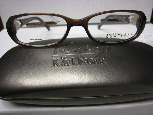 KAY UNGER EYEGLASSES FRAME K137 BROWN 52-15-130 WITH CASE NEW AUTHENTIC ...