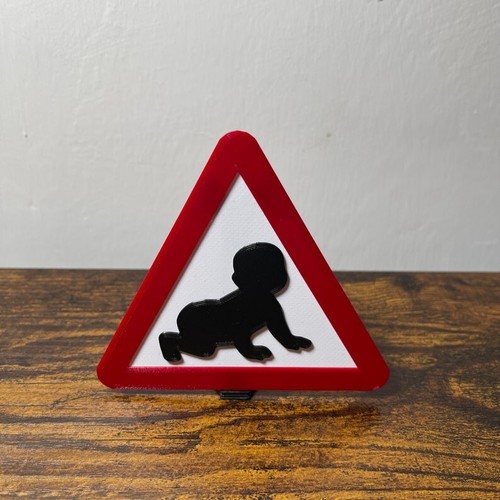 Baby On Board Car Sign, Small 3D Baby Warning Road Sign with stand/wall ...