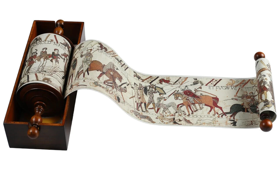 Bayeux Tapestry Replica Old World Scroll Duke Normandy 21.33' Wood Desk ...