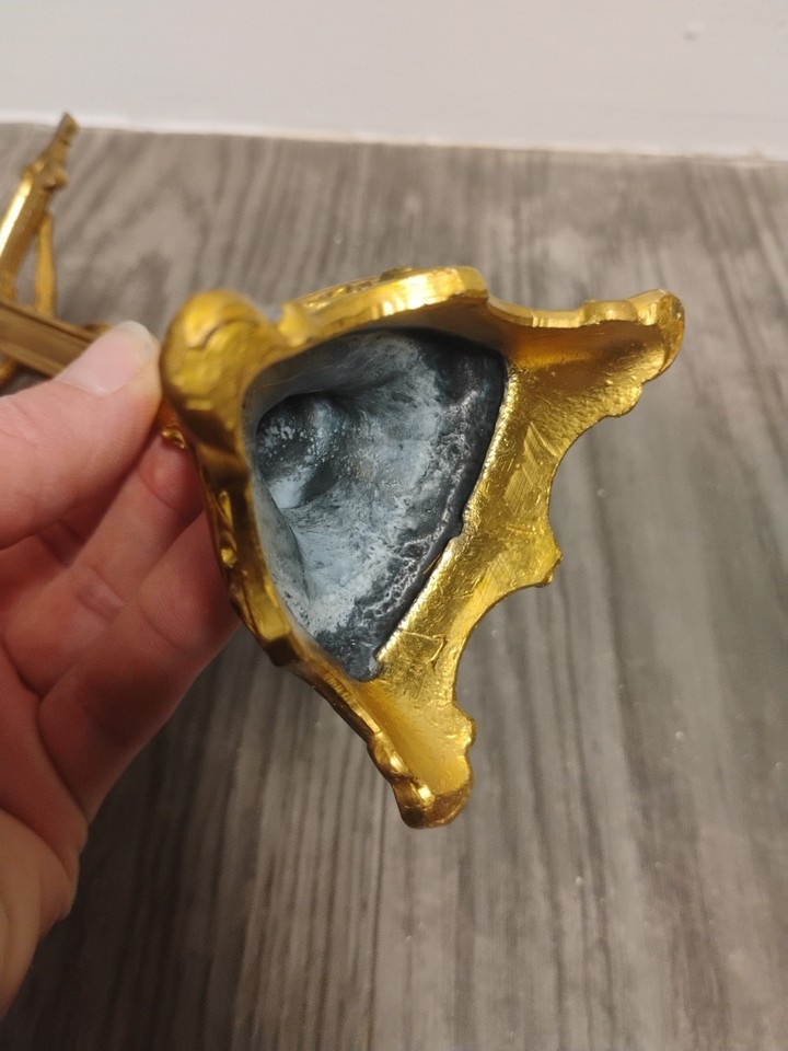 Vintage Ornate Gilded Altar Table Cross Standing Crucifix 7.5” INRI ...