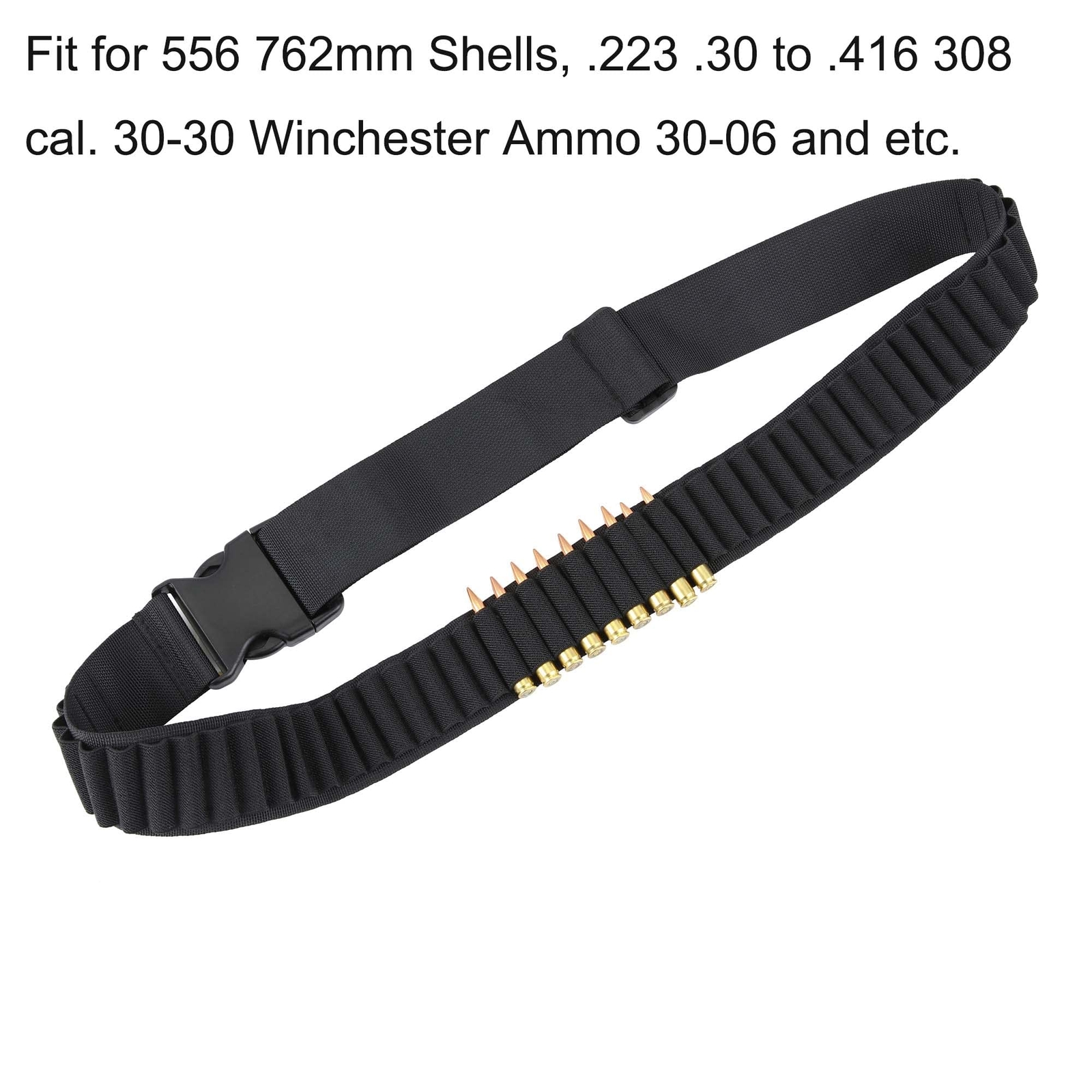 50 Rounds Bandolier Cartridge Belt Carrier for 308 Cal. 30-30 30-06 410 ...