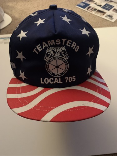 Vtg Teamsters Local 745 Snapback Flag Cap Hat Made In USA New | eBay