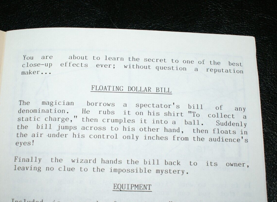 IMPROVED FLOATING BILL (John Kennedy, circa 1990) --TMGS Book-MANIA | eBay