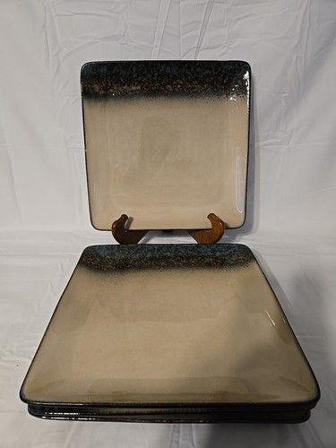 4 Master Cuisine Teal Blue turquoise Dinner Plates Stoneware dishes 11 ...