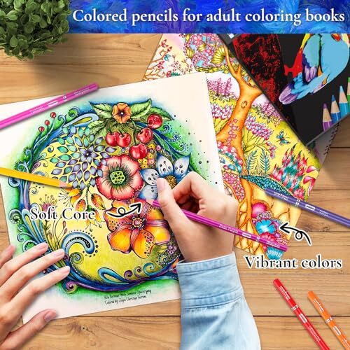Colored Pencils 72 Count Color Pencil Set for Adult Coloring Books New ...