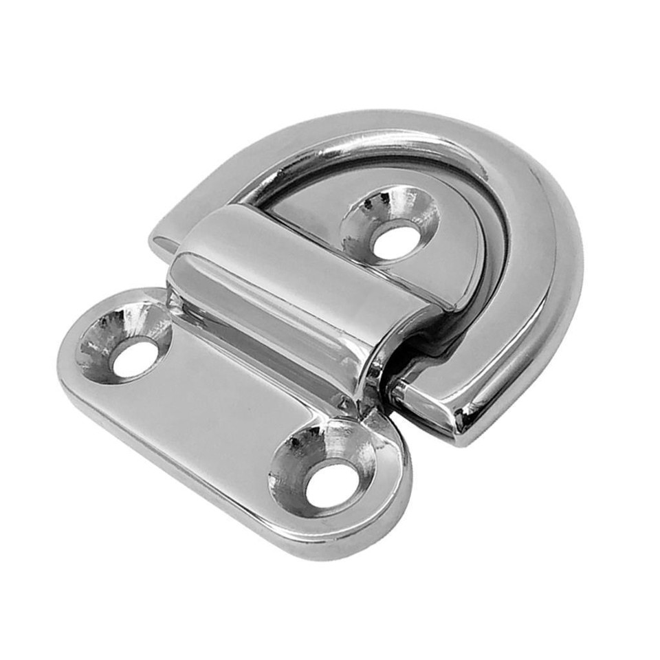 Stainless Steel Folding Pad Eye Deck Lashing D Ring Tie Down Plate ...