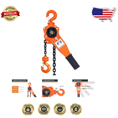 Versatile 1.5 Ton Chain Hoist - 10ft for Portable Heavy-Duty ...
