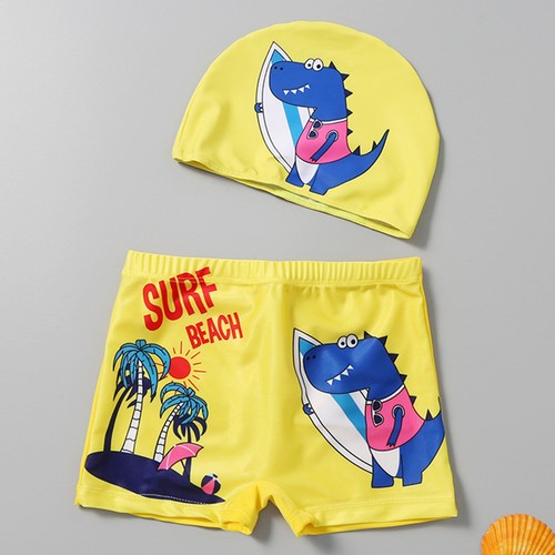 Boy Swimwear Trunks Fade-resistant Anti-wrinkle Cartoon Dragon Printed ...