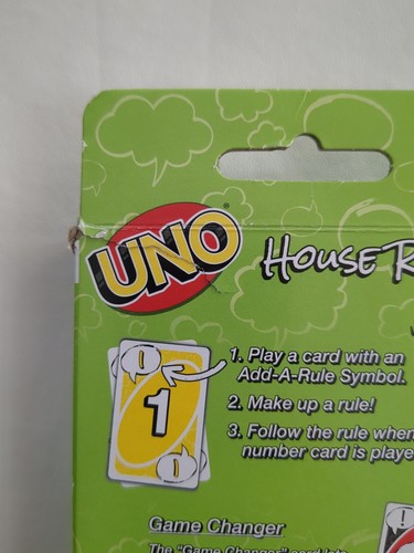 UNO House Rules Card Game Mattel New Open Box Damage 194735179527| eBay