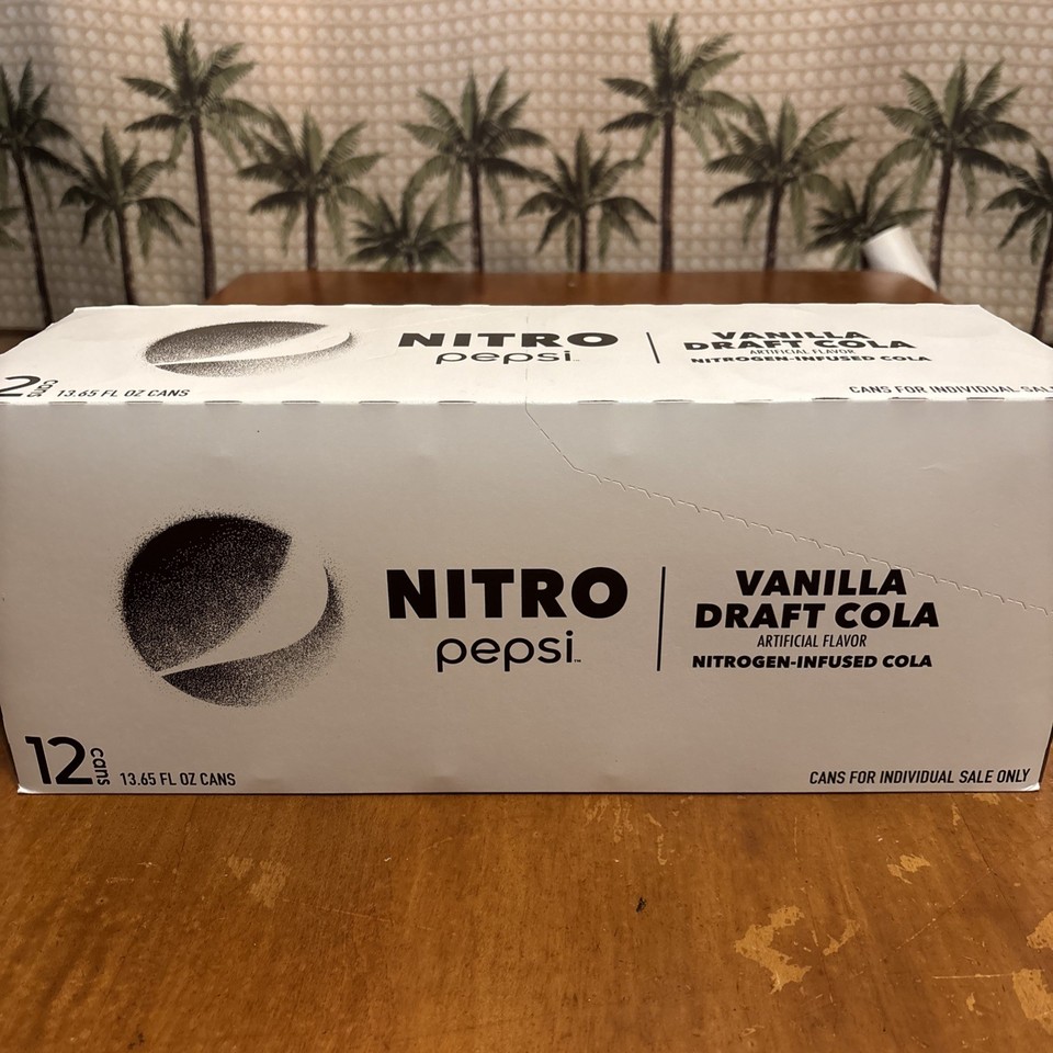 12 Pack NITRO PEPSI NITROGEN INFUSED Draft Vanilla Cola Limited Edition ...