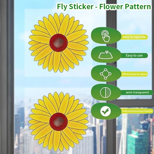 20pcs Window Fly Traps Sunflower Fly Stickers Indoor Insect Traps ...