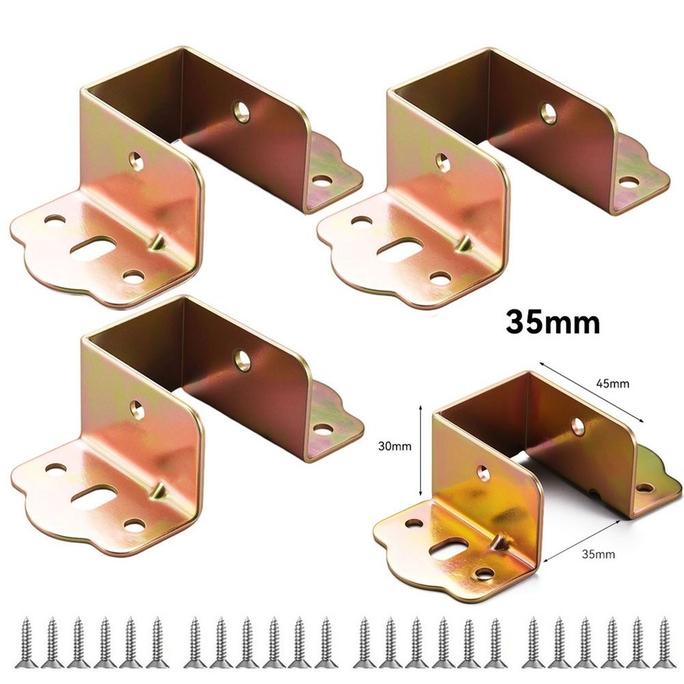 U Shaped Support Brackets for Bed Rails 4PCS Heavy Duty Metal ...