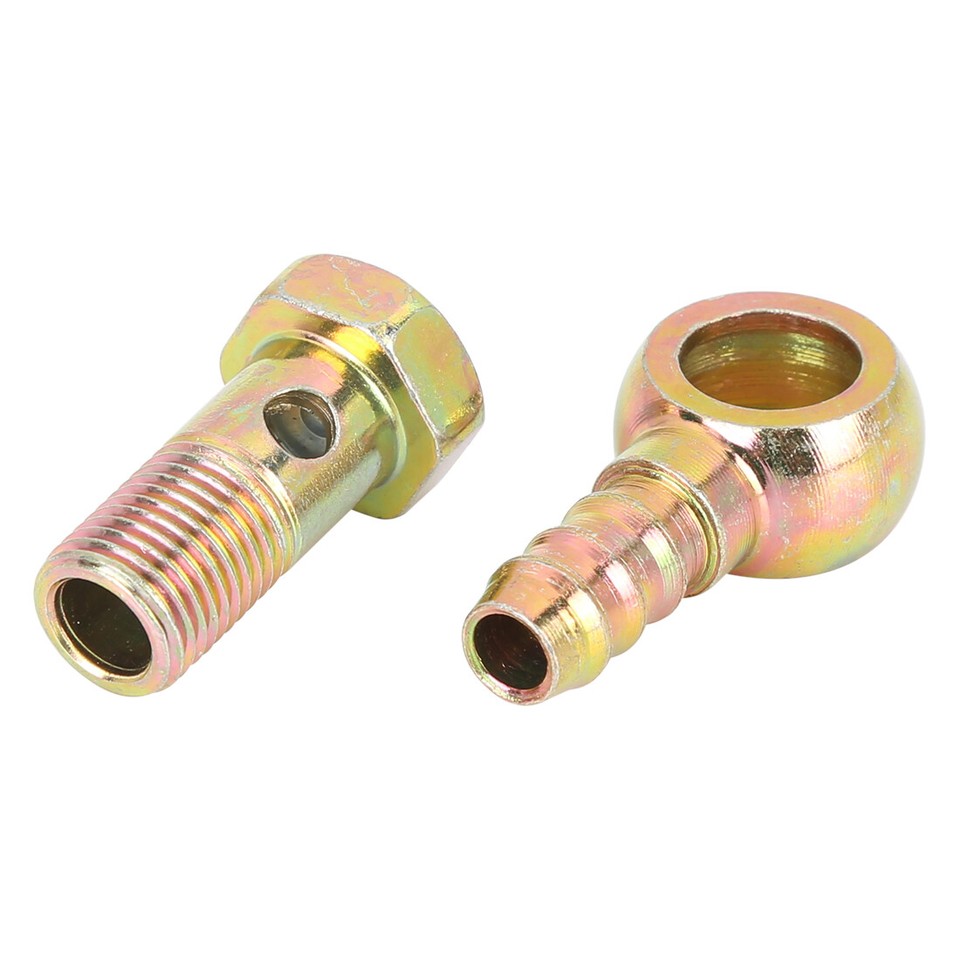2 Sets 12mm Banjo Hose Barb Bolts Fittings Bronze Tone Metal for ...