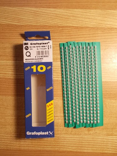 NEW 3M Grafoplast Medium "Q" Labels KE-7270-1939-7, Pack of 10 Strips ...
