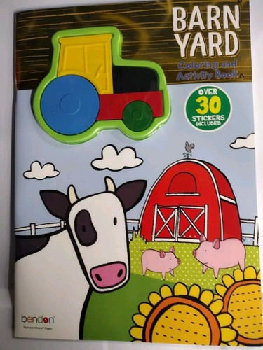 Barn Yard Coloring & Activity Book w/Over 30 Stickers +Tractor Puzzle ...