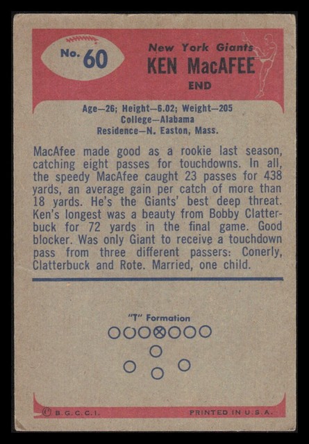 1955 Bowman - #60 Ken MacAfee (RC) for sale online | eBay